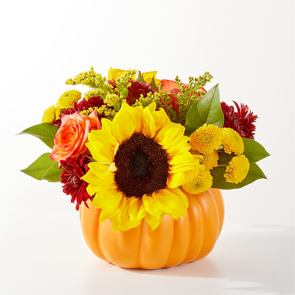 Golden Gourd Pumpkin Bouquet–The Arrangement